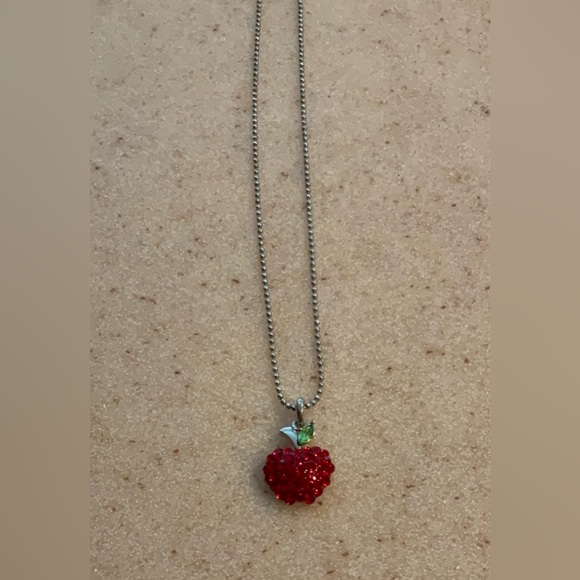 Cookie Lee | Jewelry | Vintage Cookie Lee Rhinestone Apple Necklace ...